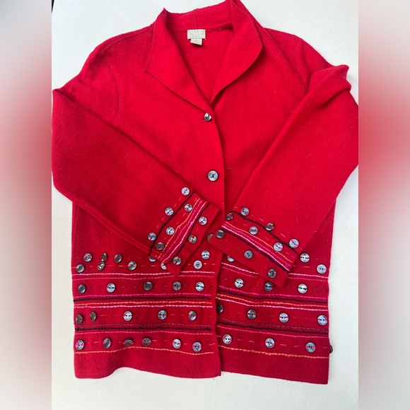 Sigrid Olsen | Sweaters | Sigrid Olsen Cardigan Wool Embroidered ...